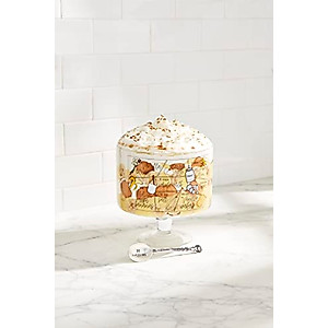 Mud Pie Banana Pudding Recipe Bowl Set, dish 7 3/4" x 8" dia | spoon 6", CLEAR