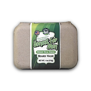 Honest For Men Mint Tea Tree Oil Beard Wash 5 Bar Value Pack - 100% All Natural Ingredients - Best Beard Shampoo and Conditioner for a Healthy Beard - Hand Crafted in U.S.A.