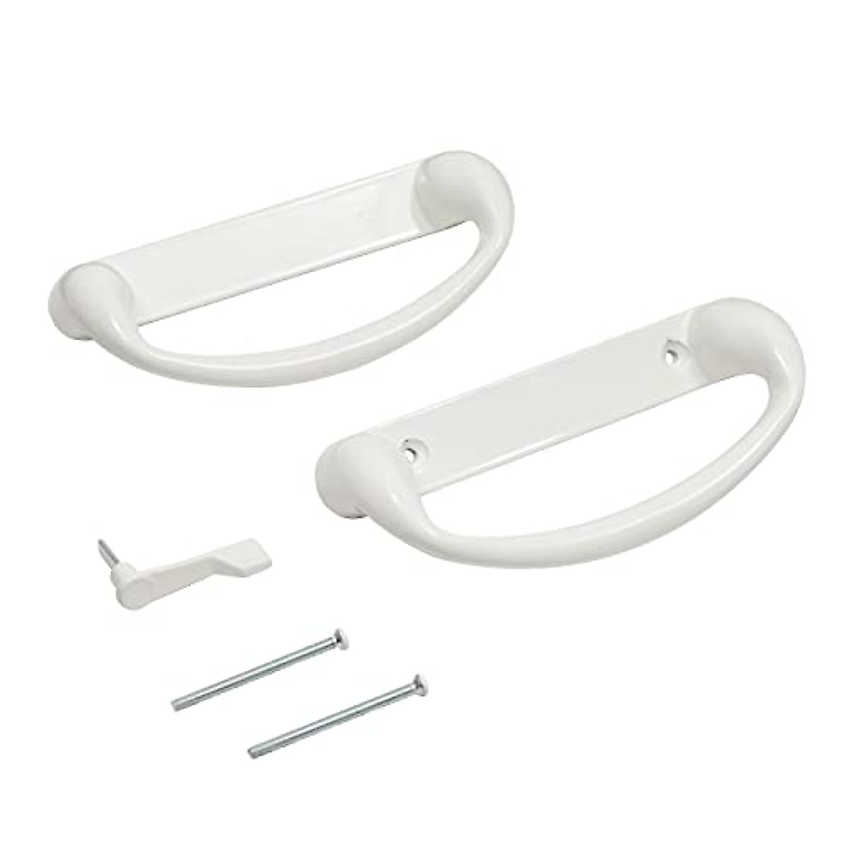 Built Industrial Sliding Glass Patio Door Handle Replacement Set, White Diecast, Mortise Style, Non-Keyed (Fits 3-15/16 Inch Hole Spacing)