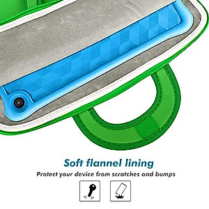 MoKo Fire HD 10 Inch Kids Tablet Sleeve Case Bag, [Shock-Proof] Zipper Handle Pouch Portable Neoprene Case Cover fits Fire HD 10 Plus 2021, Fire HD 10 Kids & Pro 2021 - Dinosaur Green