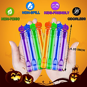 Kannove Halloween Mini Pumpkin Bubble Wands Toys Gifts for Kids 20 Pack,Small Halloween Basket Goodie Bag Stuffer Fillers Party Favors Prizes for Toddlers,Halloween Trick or Treat Toys for Boys Girls