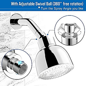 Shower Head With Lights, High Pressure Led Shower Head, 7 Color Changing Rainfall LED Fixed ShowerHead for Bathroom, Luxury Chrome Flow Rain ShowerHead Angle-adjustable for Kids Adult