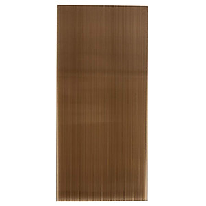 Polycarbonate Window Door Awning Overhead Cover Front Door Patio Outdoor Canopy Sun Shetter, UV, Rain Snow Protection Hollow Sheet with Bracket, 40 Inch x 40 Inch (Brown-Black Bracket)