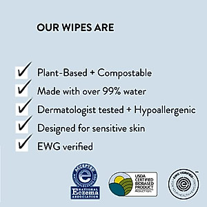 The Honest Company Clean Conscious Unscented Wipes | Over 99% Water, Compostable, Plant-Based, Baby Wipes | Hypoallergenic for Sensitive Skin, EWG Verified | Pattern Play, 576 Count