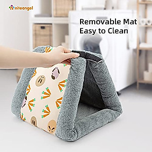Niteangel Foldable Guinea Pig Tent Bed & Warm Tunnel for Rabbit Ferret Chinchilla Bunny Rats or Other Small Animals