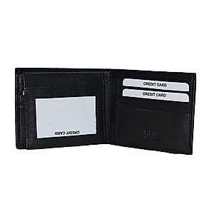 ADAMONDE 100% RFID Blocking Genuine Leather Wallets for Men, Mens Bifold Wallets Leather, Slim Billfold Wallet with Card Holder and Flipout