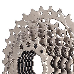 Raguso Bicycle Multiple Freewheel, Nickel Chrome Steel High Compatibility 8 Speed Bike Cassette Wheel for Road Bike