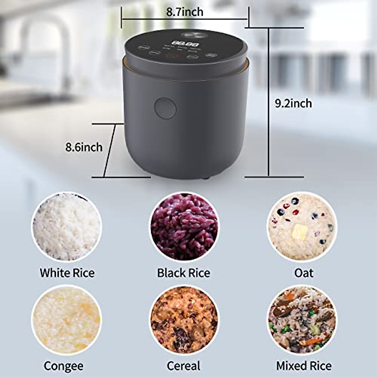 Mokero Low Carbohydrate Rice Cooker,2L Uncooked Sugar Cut Rice Cooker Multifunctional Digitally Programmable Small Rice Cooker 24 Hours Preset Keep Warm Healthy Non-Stick Liner Rice Soup Separation 2 Cups Suit for 1-2 People