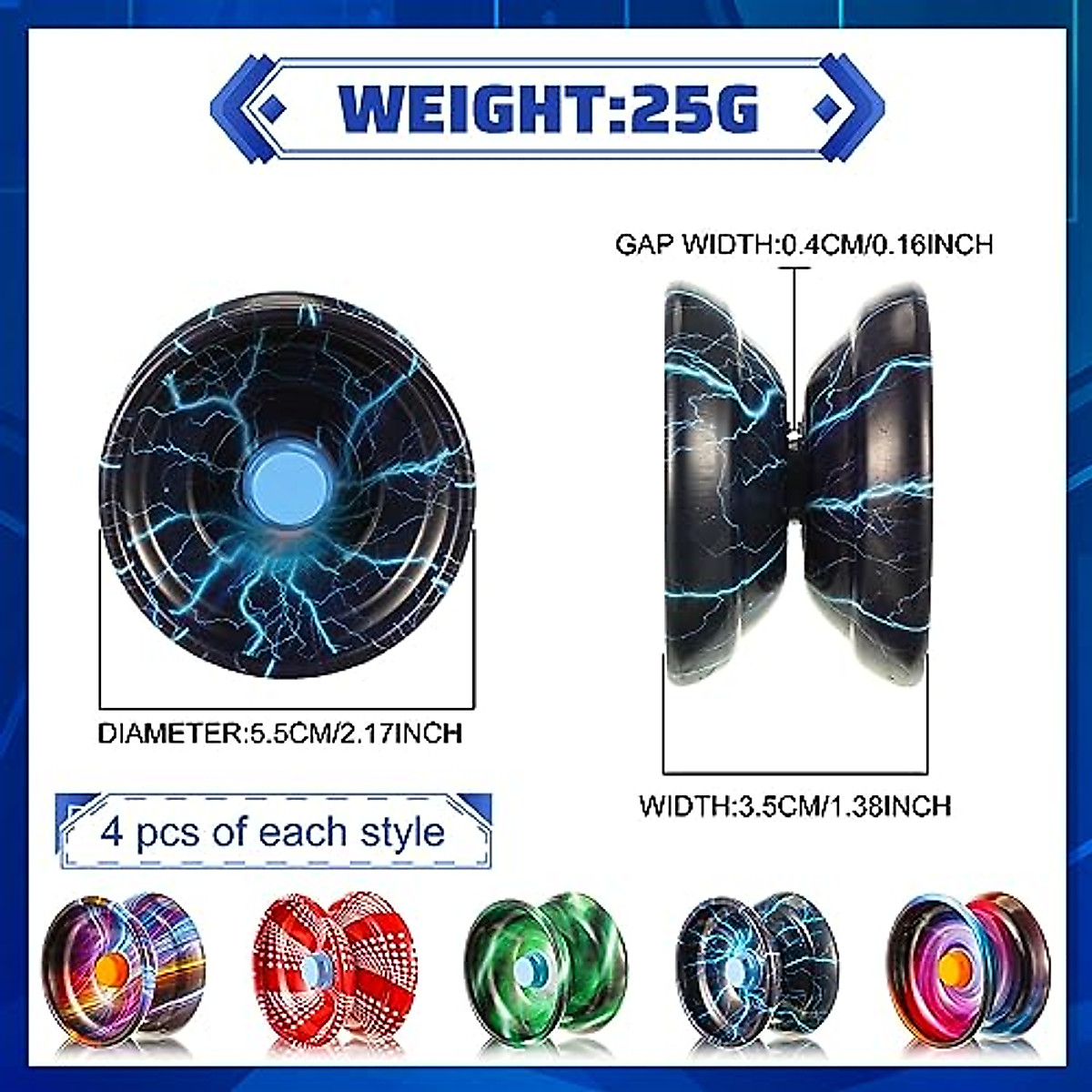 Lenwen Alloy Metal Yo Yo Responsive Yoyo Colorful Trick Yoyo Responsive Ball for Beginners, Adults Players, 5 Styles (20)