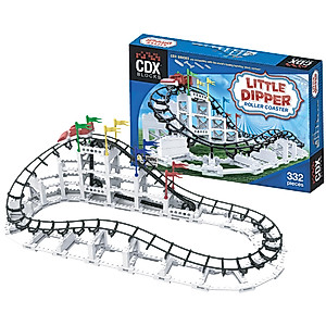 CDX Blocks: Little Dipper - 324 Pcs, Building Brick Set, Gravity Powered Roller Coaster Model, Promotes STEM Learning