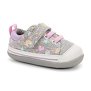 See Kai Run - Stevie II First Walker Shoe for Infants, Gray Jersey/Happy, Infant 4