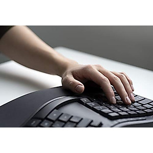 Microsoft Ergonomic Desktop - Black - Wired, Comfortable, Ergonomic Keyboard and Mouse Combo, with Cushioned Wrist and Palm Support. Split Keyboard. Dedicated Office Key.