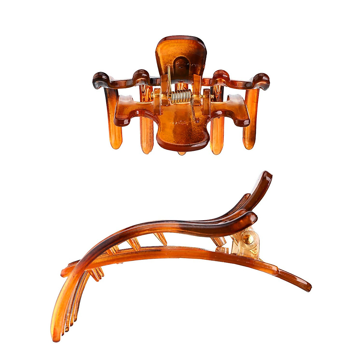 6 Pieces Plastic Non-slip Hair Claw Clips Glossy Prongs Claw Hair Clips Hairpin Clamp with Inner Teeth for Women, 3 Classic Colors