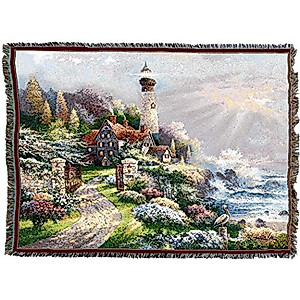 Pure Country Weavers Coastal Splendor Blanket by James Lee - Scenic Gift Tapestry Throw Woven from Cotton - Made in The USA (72x54)