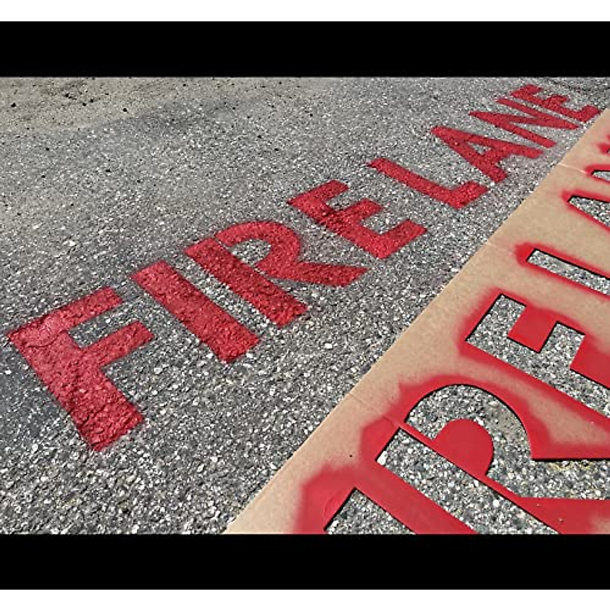 APS 12" FIRE LANE NO PARKING Stencil for Parking Lot | Parking Lot Stencils for Painting | Reusable No Parking Fire Lane Pavement Stencils for Parking Lot Markings | Made in USA w/Recycled Cardboard