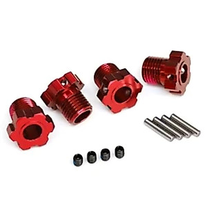 Traxxas 8654R Aluminum 17mm Splined Wheel Hubs, Red