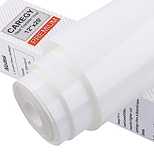 CAREGY HTV 12" x 25ft Roll - Iron On Heat Transfer Vinyl (White)
