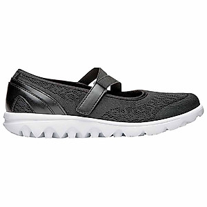Propét Womens TravelActiv Mary Jane Walking Walking Sneakers Shoes - Black - Size 10 4E