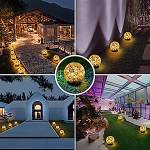 XKSINMY Solar Globes Lights Outdoor Garden Decor Solar Balls for Garden Crackle Glass Solar Lights 1 Pack for Outdoor Decor Decorations Pathway Patio Yard Lawn