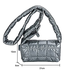 Juoxeepy Puffer Crossbody Bag for Women Puffy Purse Lightweight Puffer Shoulder Bag Quilted Puffer Bag Padded Satchel Purse