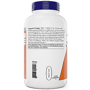 Now NAC, 1000 mg, 250 Tablets, Vegetarian and Vegan, Non-GMO