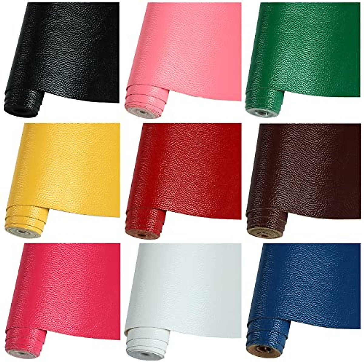 Solid Color Green Faux Leather 10 "X53" (25cmX135cm), Faux Leather Sheets Roll Very Suitable for Making Crafts, Leather Earrings, Bows,Sewing (Green)