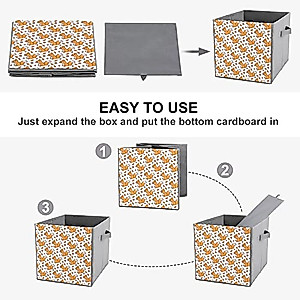 Cute Squirrel and Nuts Large Cubes Storage Bins Collapsible Canvas Storage Box Closet Organizers for Shelves