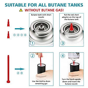 S.Y. Butane Torch, Refillable Professional Industrial Kitchen Blow Torch Lighter Fit All Butane Tanks with Reverse Use for Soldering, Welding, Crafts, BBQ, Baking, Camping (Butane Gas Not Included)