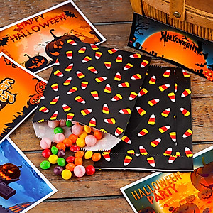 Kolewo4ever 100 Pieces Halloween Treat Bags Halloween Candy Corn Bag Halloween Paper Bags Candy Buffet Paper Bags for Chocolate Candy Cookies Party Favor