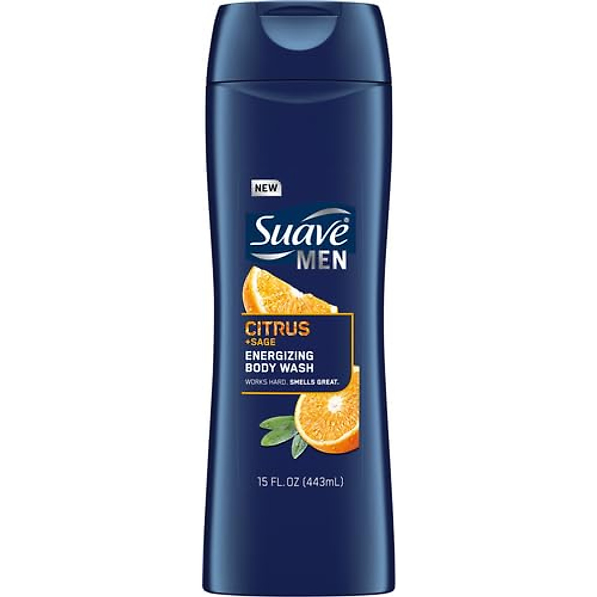 Suave Men Body Wash for Men Citrus & Sage Bodywash with Energizing, Clean Scent 15 oz