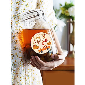 Happy Fall Y'all Stickers,Thanksgiving Stickers,Autumn Floral Thank You Labels for Party Favors,Envelope Seals & Goodie Bags,1.5 Inches,500Pcs.