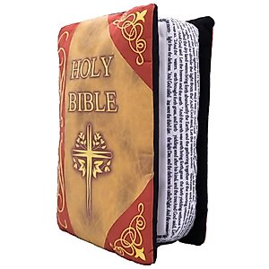 ZIGFRUIT Bible Pillow Book Plush,Holy Bible Pillow,Bible Plush That Opens Stuffed Pillow Novelty Throw Cushion Stuffed Animal Toy