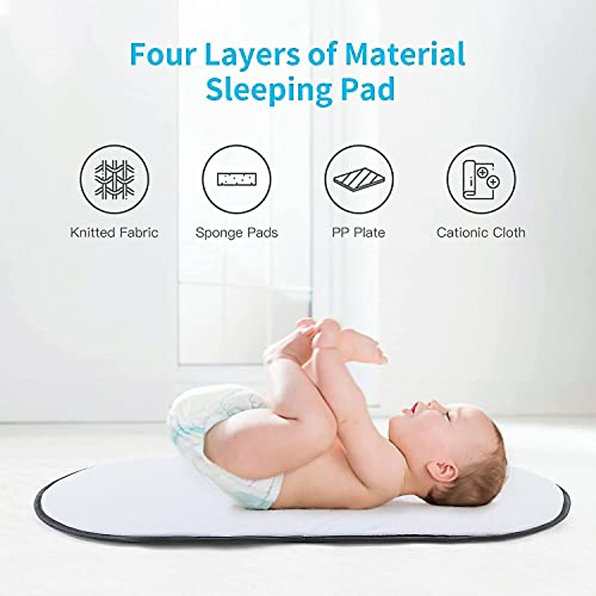 nordmiex Travel Bassinet-Folding Portable Bassinet,Baby Lounger Baby Crib Baby Bed with Mosquito Net,Easy to Fold and Lightweight