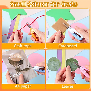 3 Pcs Safety Scissors for Kids Retractable Small Scissors Folding Travel Scissors Cute Craft Scissors for Toddler Crafts Children Arts Preschool Training, Orange Pink Blue