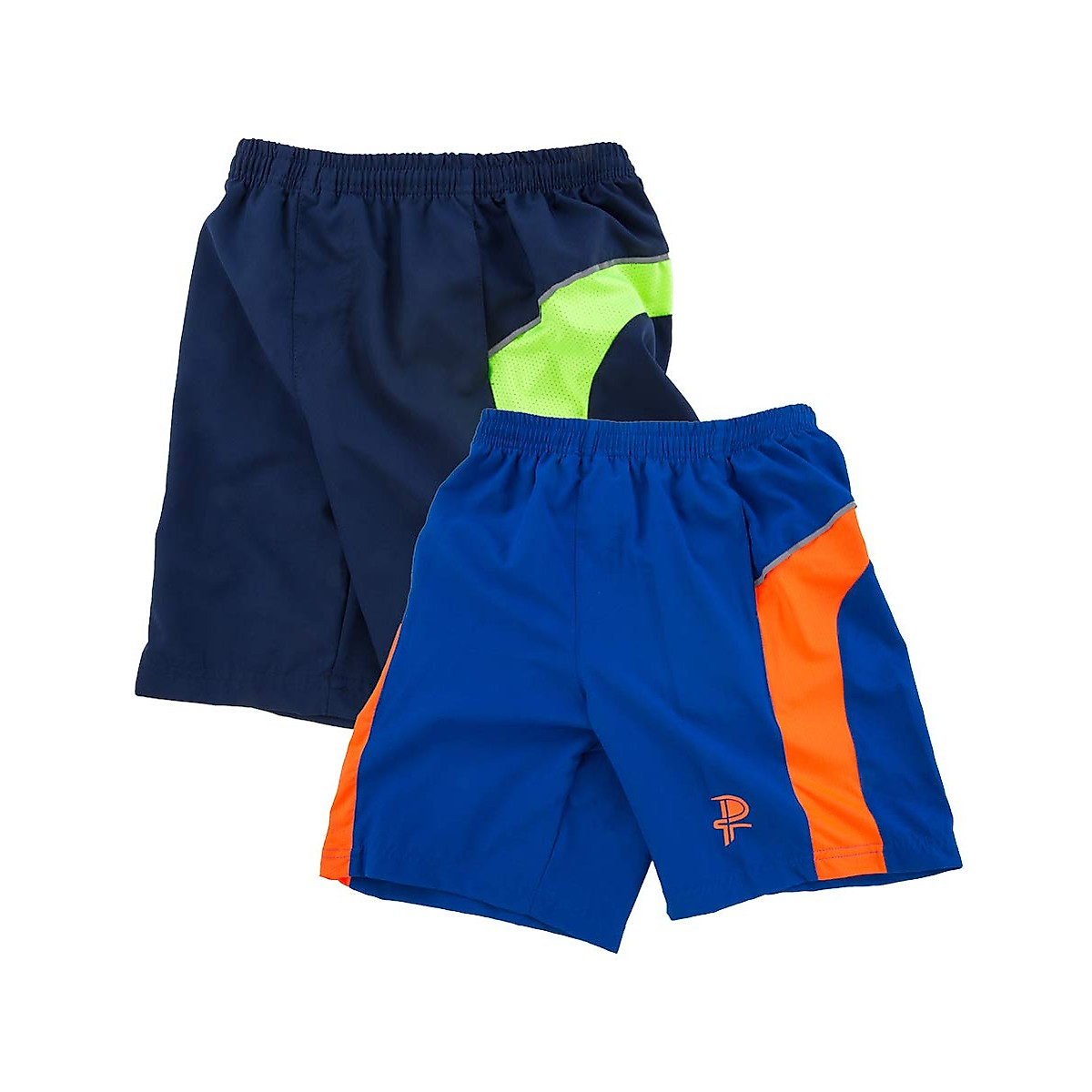 Hiheart Boys 2-Pack Quick Dry Athletic Shorts with Mesh Side Panel Navy Blue 3T