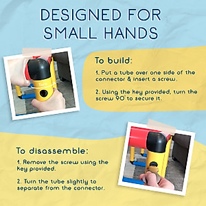 Funphix Kid's Playground Slide Set - Montessori Jungle Gym - STEM Buildable Climbing Toys for Toddlers 2-12 - Indoor & Outdoor Playhouse, 296 Pieces Deluxe Set