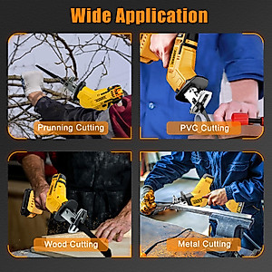 Cordless Reciprocating Saw for DEWALT 20V Max Battery, Brushless Motor Variable Speed 0-3500 SPM, Tool-free Blade Change, AODERTI Recipro Sawzall with 4 Saw Blades for Wood/Metal Cutting (Tool Only)
