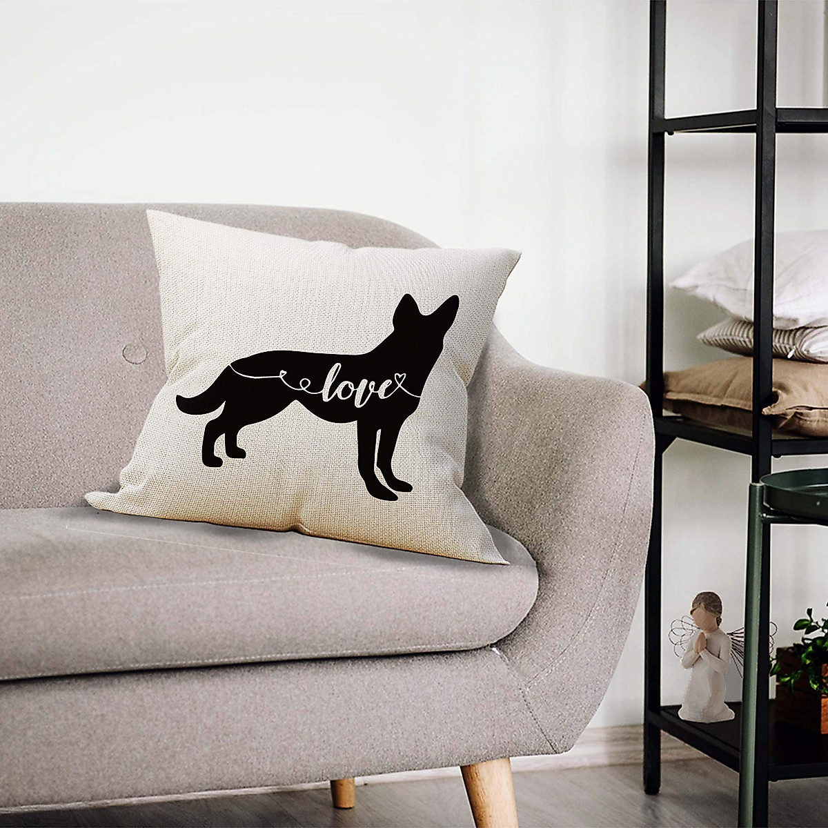 Mancheng-zi German Shepherd Pillow Covers 18x18 - Reserved for The Dog, Perfect Gifts for Shepherd Lovers