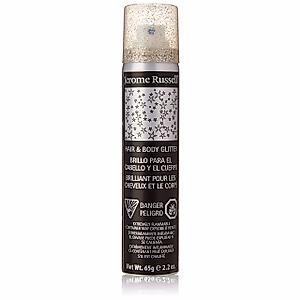 Jerome Russell Hair and Body Glitter Spray, Silver, 2.2 Fluid Ounce