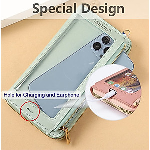 PORT&LOTUS Small Crossbody Bags for Women RFID Blocking Touch Screen Phone Bag Handbags for Women Cell Phone Purse Wallet Ladies Small Women's Clutch PU Leather Shoulder Bags Card Holder Black 2