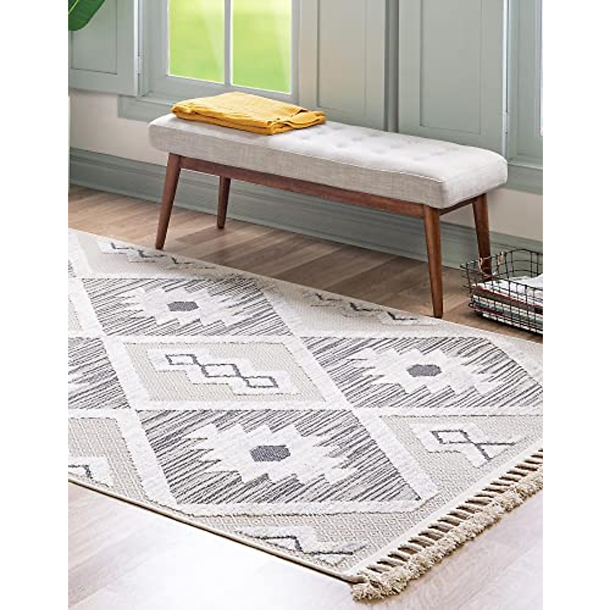 Unique Loom Arlo Collection Area Rug - Kai (Rectangular 9' 0" x 12' 0", Sandy Beige/ Gray)