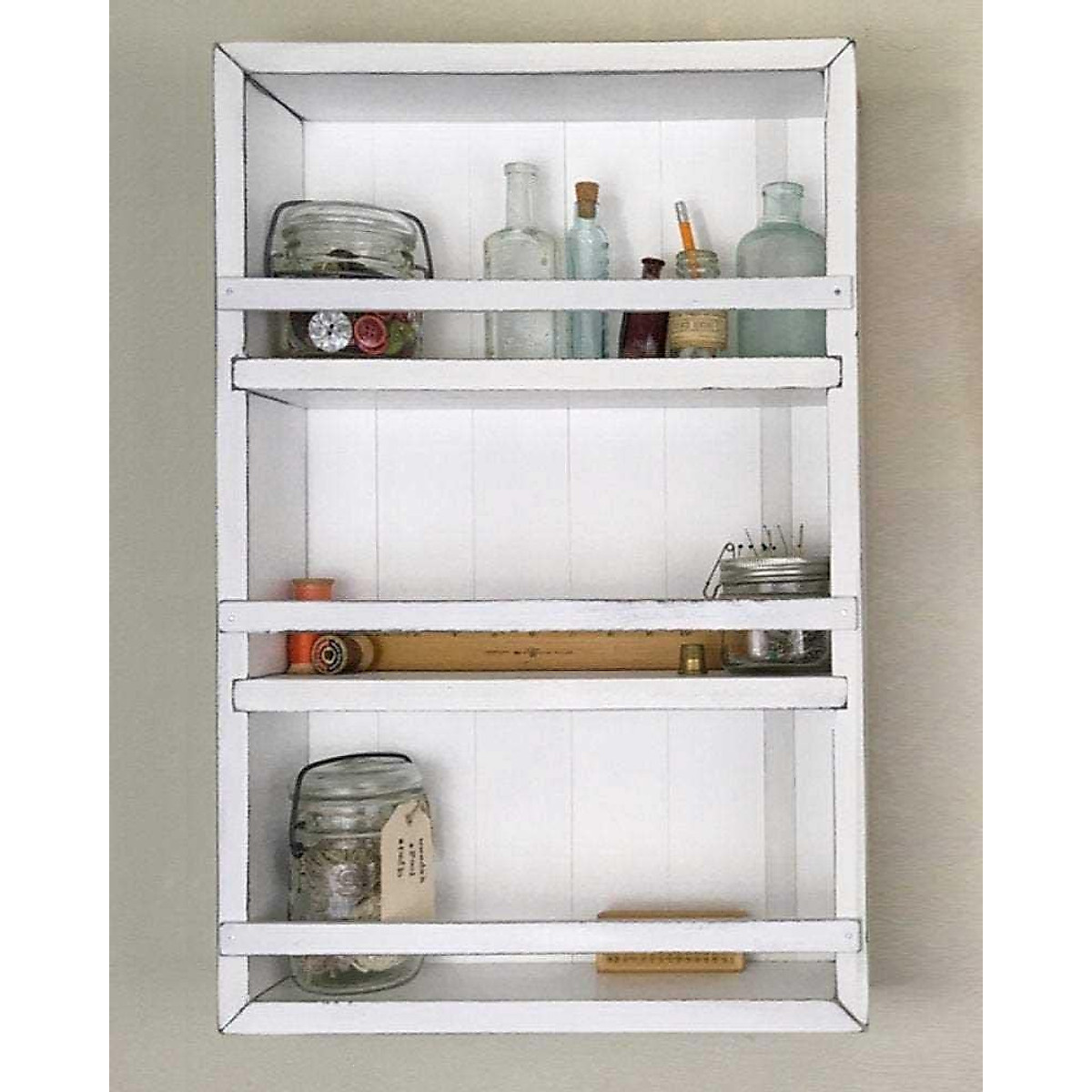 Mansfield Cabinet No. 102 - Solid Wood Spice Rack Cabinet White/Navy Blue