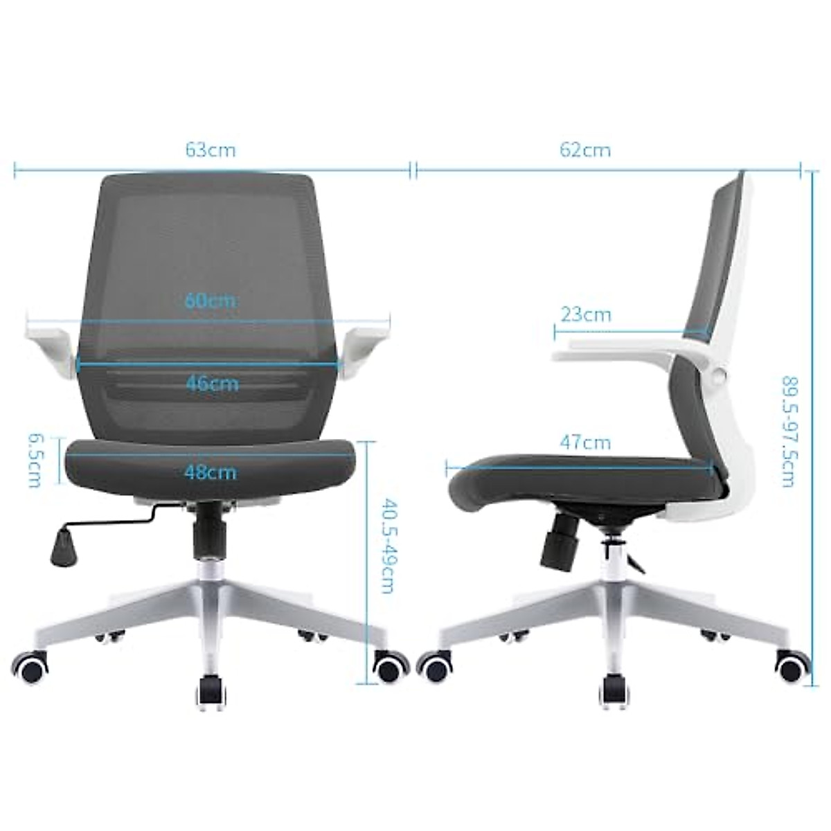 SIHOO Ergonomic Office Chair, Swivel Desk Chair Height Adjustable Mesh Back Computer Chair with Lumbar Support, 90° Flip-up Armrest (Black)