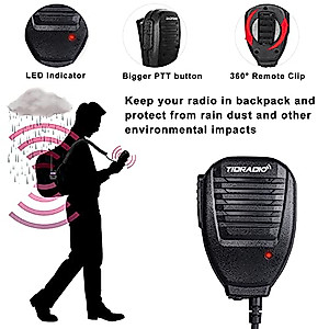 TIDRADIO GM-5R GMRS Radio, Two Way Radio GMRS Repeater Capable, with 3800mAh Battery, Dual Band Scanning Receiver and NOAA Weather & Alarm GMRS Handheld Radio(2 Pack)