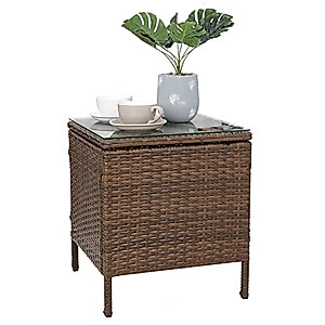 Outdoor Patio Furniture with Dining Table&Chair Furniture Set Porch Furniture Sets 3 PCS Rattan Wicker Chairs With Cushions Table Modern And Stylish Outdoor Chair Set Perfect For Any Indoor Or Outdoor