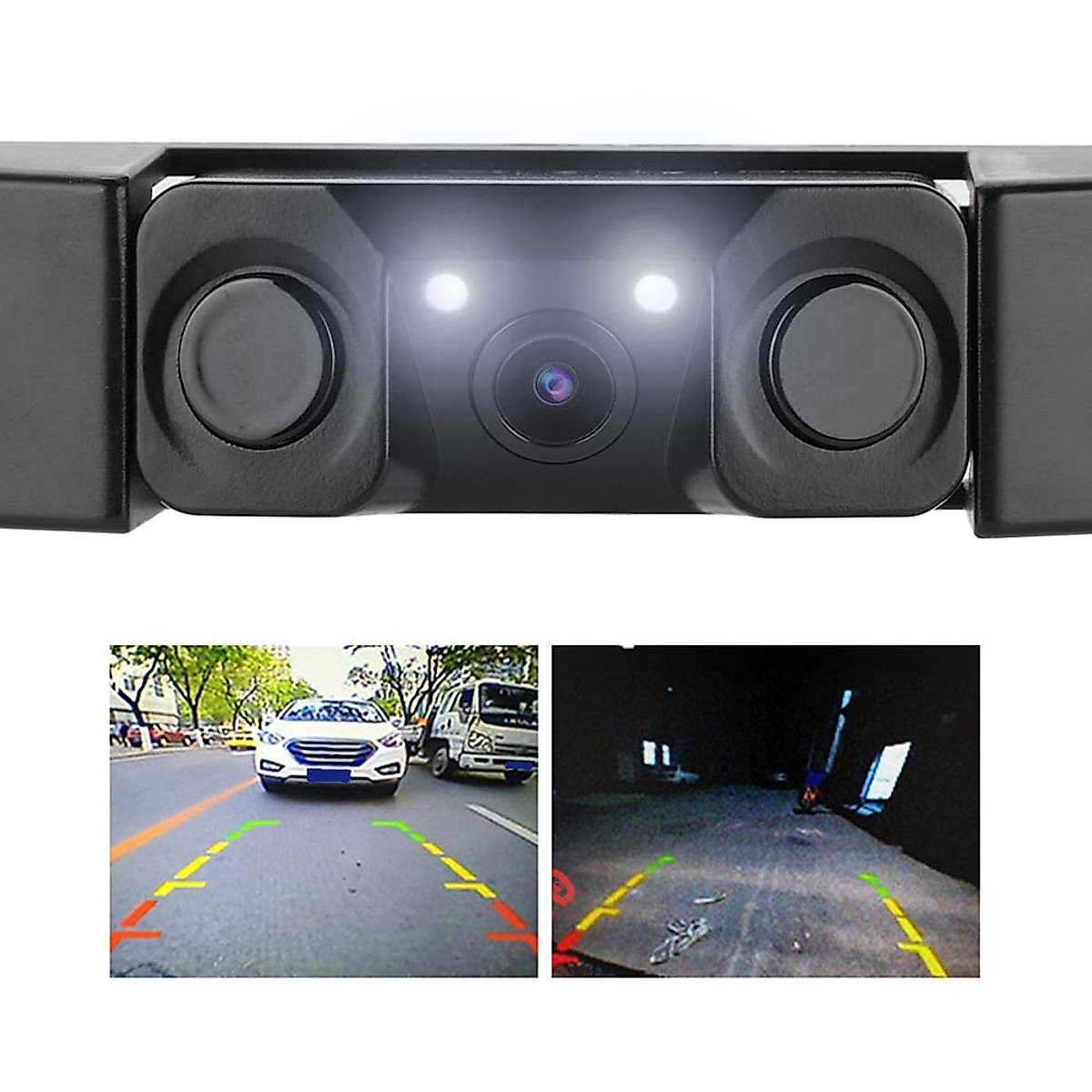License Plate Camera License Plate Frame Backup Camera Night Vision Rear View Camera 170° Viewing Angle Waterproof High Sensitive Parking Sensor Radar for Cars,Trucks,SUVs Pickups
