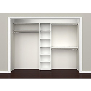 ClosetMaid 6105340 SpaceCreations 44" - 115" Wood Closet Organizer Kit, Classic White