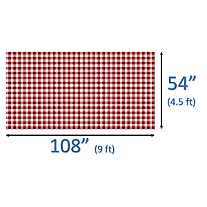 GSM Brands Disposable Tablecloths (5 Pack) - Plastic Tablecovers for Picnics or Parties with Checkered Red and White Design