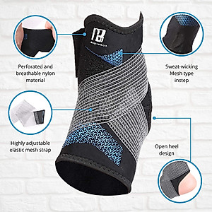 Ankle Brace for Women and Man, Ankle Compression Sleeve, Ankle Support with Adjustable Compression Strap for Sprained Ankle, Injury Recovery and More! (Small)
