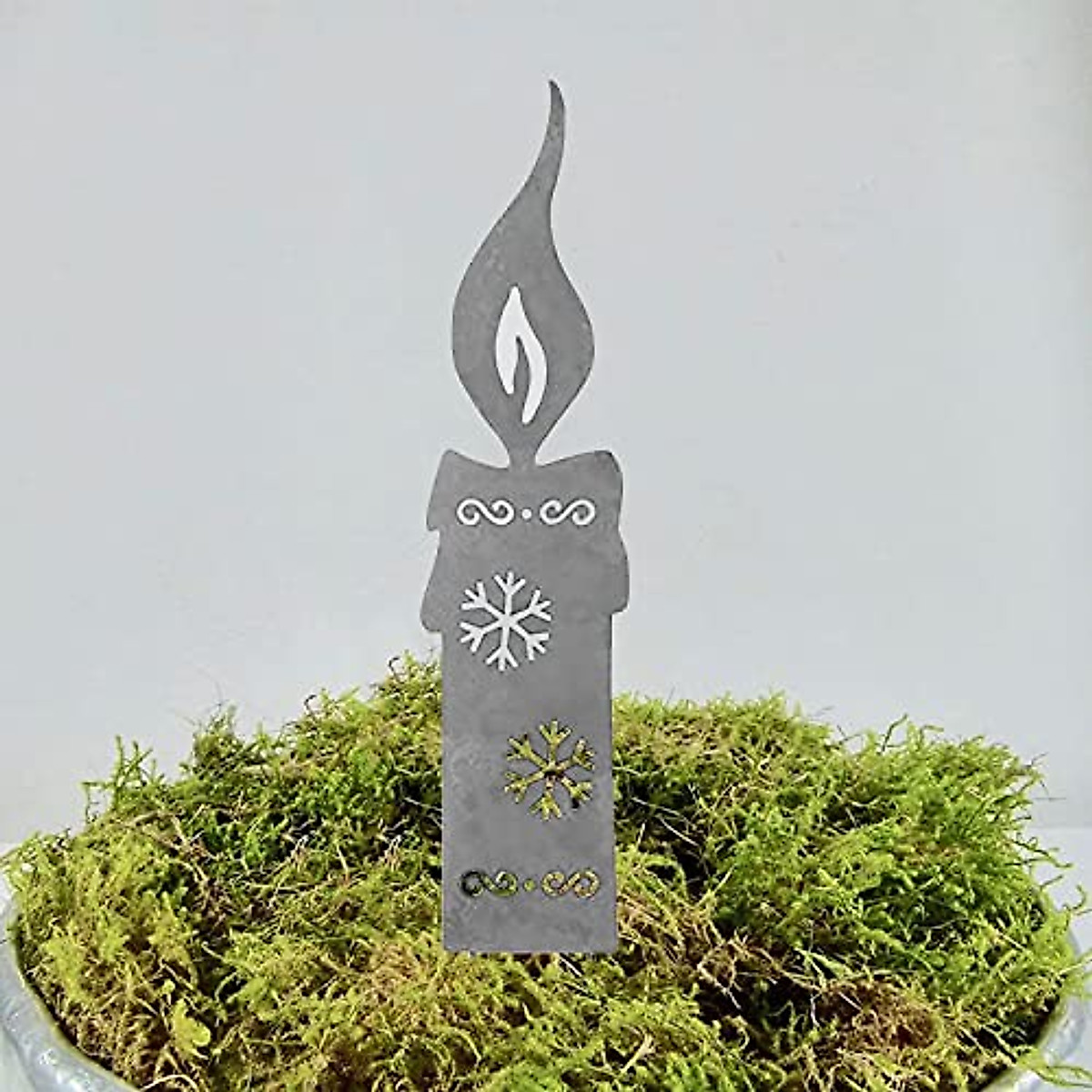 Garden Stake Rusted Metal Decor Christmas Stakes Candles,Christmas Tree, Snowman Shape Garden Stake Decor